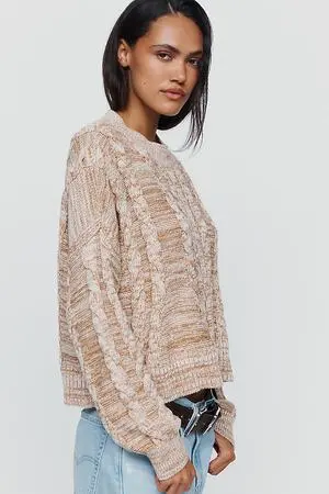 PILCRO Cable Knit Sweater - Neutral