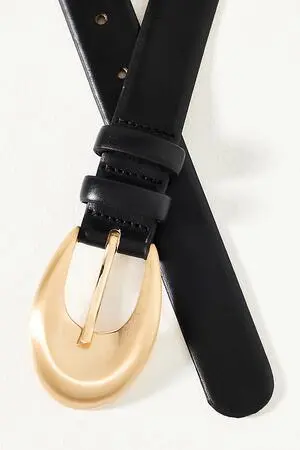 Anthropologie Hensler Oval Buckle Belt - Black
