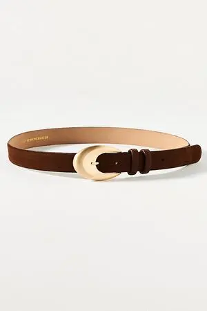 Anthropologie Hensler Oval Buckle Belt Chocolate