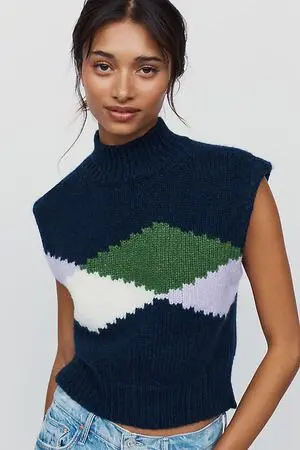 Maeve Chunky Sweater Vest - Navy