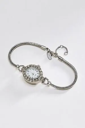Anthropologie Circle Glitz Wrap Watch - Silver