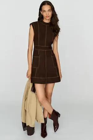 Anthropologie Suede Seamed Mi Dress