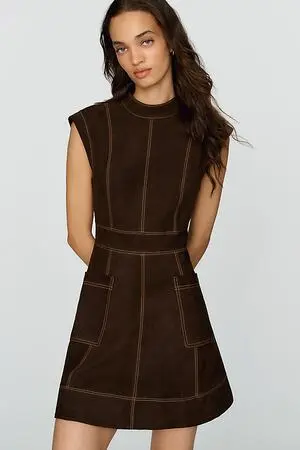 Anthropologie Suede Seamed Mi Dress