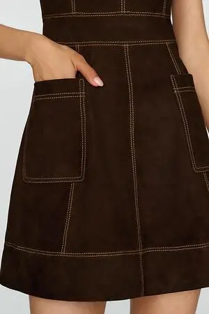 Anthropologie Suede Seamed Mi Dress
