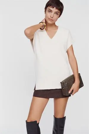 Maeve Overd V-neck Sweater Vest - Ivory