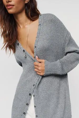 Anthropologie Deep V-neck Longle Cardigan