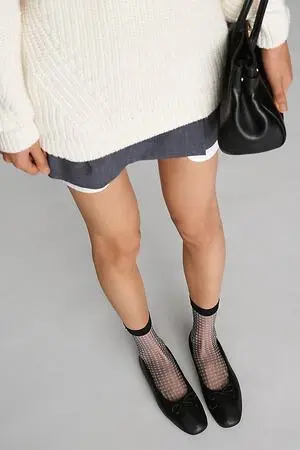 Anthropologie Textured Sheer Crew Socks