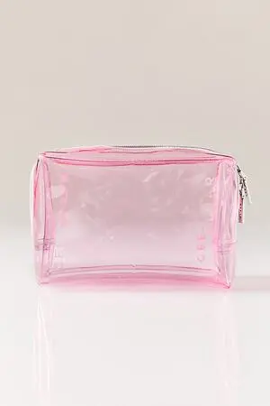 Anthropologie Cee Clear Small Cosmetic Bag Pink
