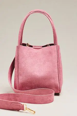 Anthropologie Faux Suede Hollace Bag Light Pink