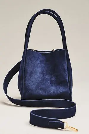 Anthropologie Faux Suede Hollace Bag Navy