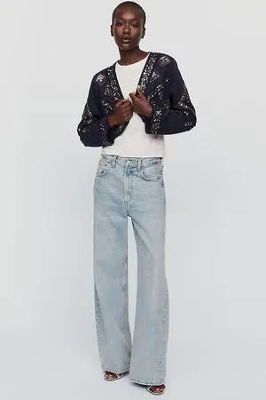 Anthropologie Beaded Shrug Top