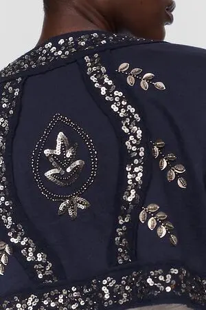 Anthropologie Beaded Shrug Top