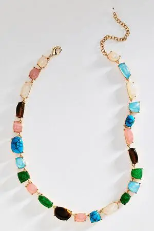 Anthropologie Gemstone Statement Necklace - Multi