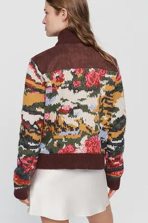 PILCRO Cotton Wool Blend Zip Up Sweater