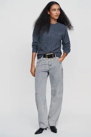 SEVENTY + MOCHI Na High Rise Barrel Leg Jeans - Silver Lining