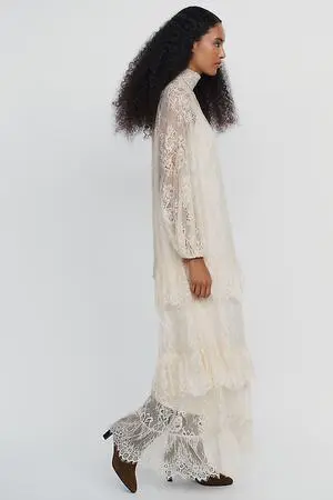 MAUDE CLUB Olympia Lace Midi Dress