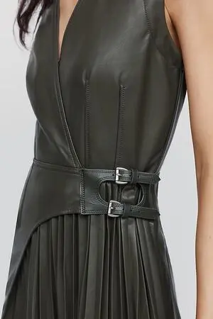 Anthropologie Faux Leather Wrap Romper