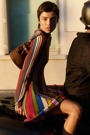 Maeve Mock Neck Knit Mi Dress