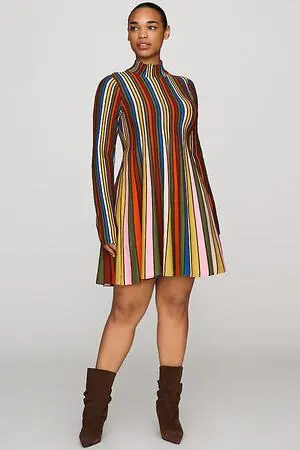 Maeve Mock Neck Knit Mi Dress