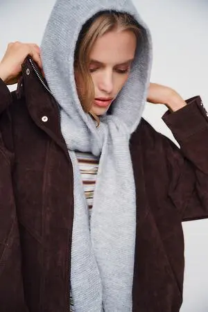 Anthropologie Tapered Mid-length Hood - Light Grey