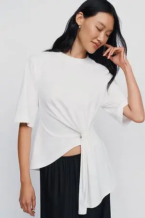 SOVERE / Sohvi 100% Cotton Asymmetrical Top - Chalk