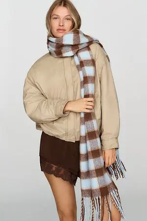 Maeve Pop Plaid Scarf - Chocolate