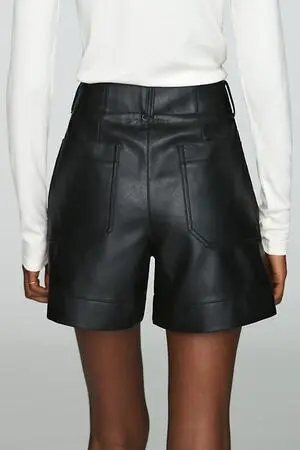 Maeve Colette Faux Leather Longle High Rise Shorts