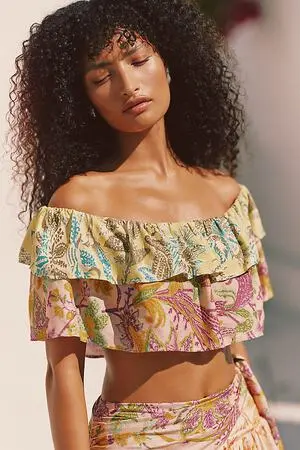 CELANDINE Off-shoulder Ruffled Top