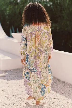CELANDINE Sheer Longle Buttondown Shirt