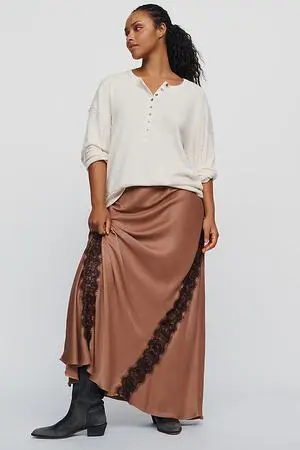PILCRO 100% Cotton Slub Henley Top - Ivory