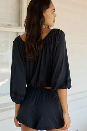 LYREBIRD Peasant Top Modaluxe - Black