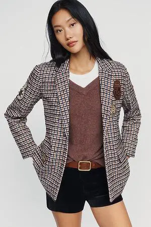 Anthropologie Heritage Patchwork Blazer Jacket - Houndstooth