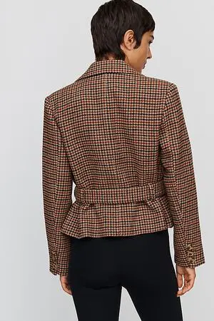 Central Park West Heritage Cropped Tie Blazer Jacket