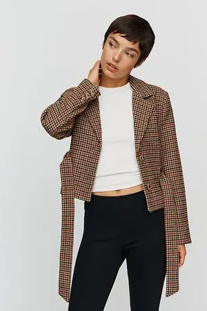 Central Park West Heritage Cropped Tie Blazer Jacket
