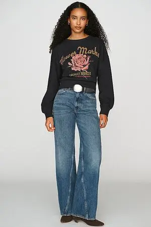Anthropologie 100% Cotton Flower Market Sweatshirt