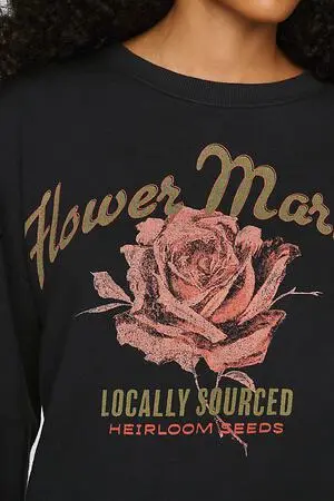 Anthropologie 100% Cotton Flower Market Sweatshirt