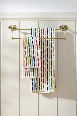 Anthropologie Rea 100% Cotton Rabow Striped Woven Towel Collection