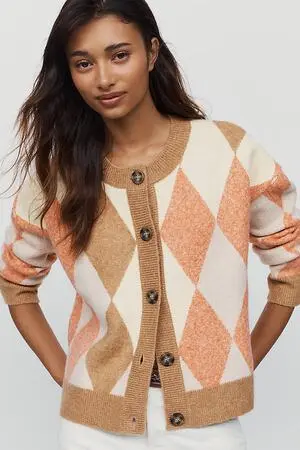 Maeve Argyle Cardigan Sweater - Neutral Pattern