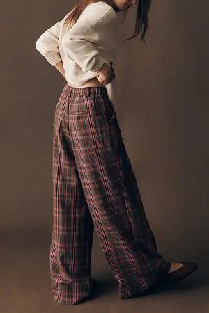 Maeve Avery Wide-leg Pleated Trousers Pants