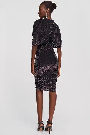 Anthropologie Velvet Burnout Cape Dress