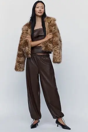Avec Les Filles Faux Leather Balloon Pants
