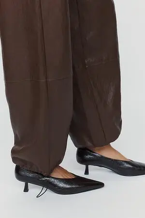 Avec Les Filles Faux Leather Balloon Pants