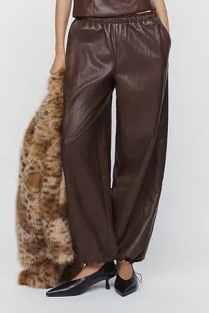 Avec Les Filles Faux Leather Balloon Pants
