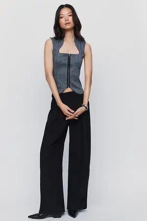 Anthropologie U-neck Zip-front Vest Top