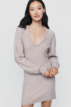 Anthropologie Wool Blend Sweater Mi Dress - Sand