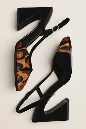 CECILIA NEW YORK Sophia Slgback Heels - Leopard