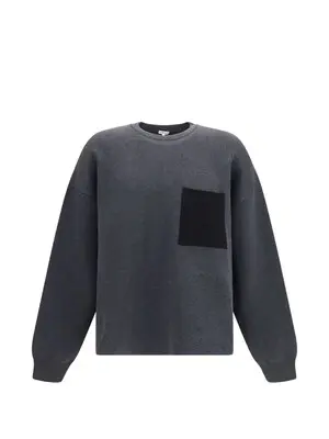 Loewe Anagram Cotton Blend Crewneck Sweater - Grey