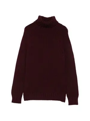 BASE Wool Turtle-neck Sweater - Red