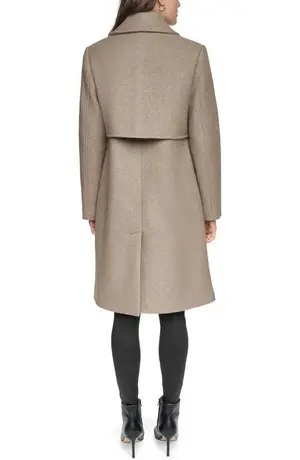 Andrew Marc Besette Boiled Wool Blend Coat - Brindle
