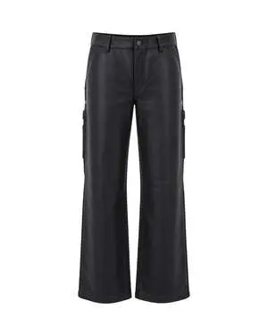 Carhartt Work In Progress Faux Leather Flared Cargo Trousers - Black